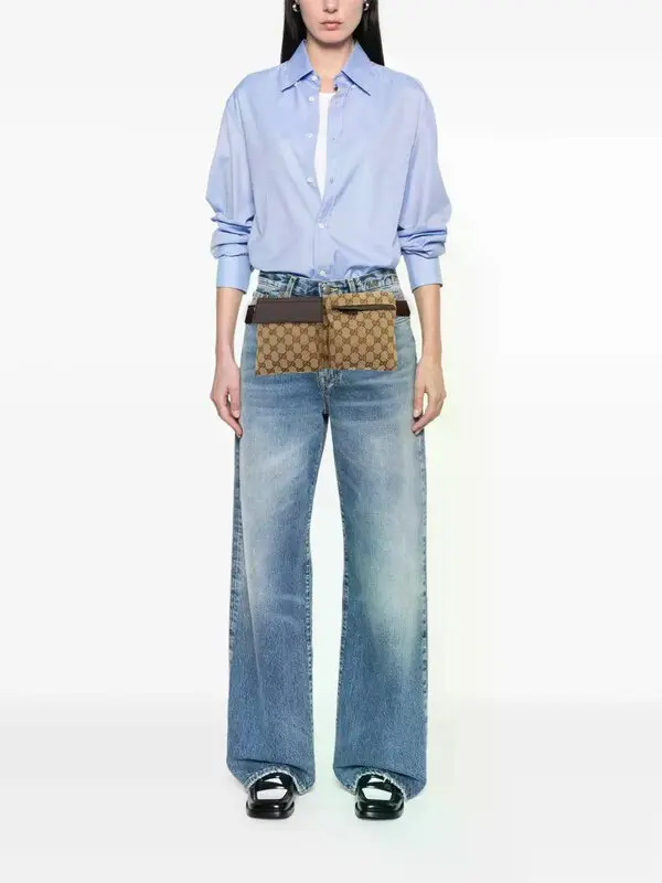 Gucci 2000-2015 Gg Canvas Double Pocket Belt Bag