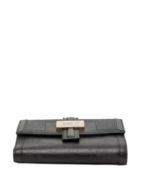 Gucci 2000-2015 Textured Calfskin G Square Logo Bifold Wallet Small Wallets - Black