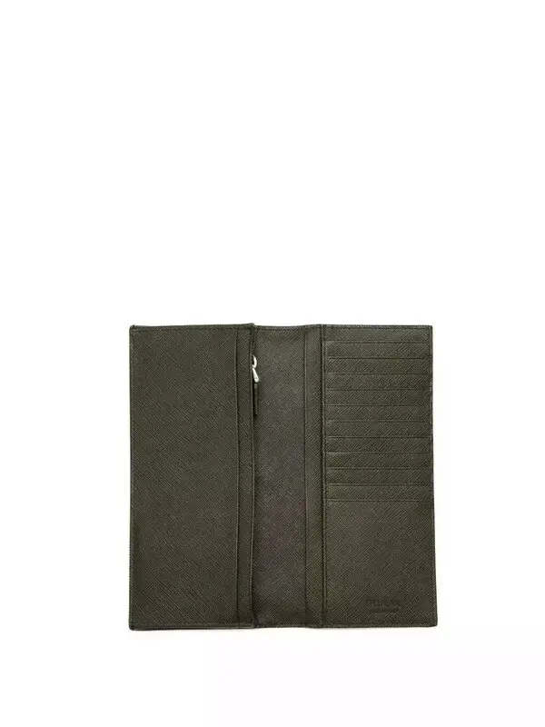 Prada 2010-2026 Bicolor Saffiano Bifold Wallet Long Wallets