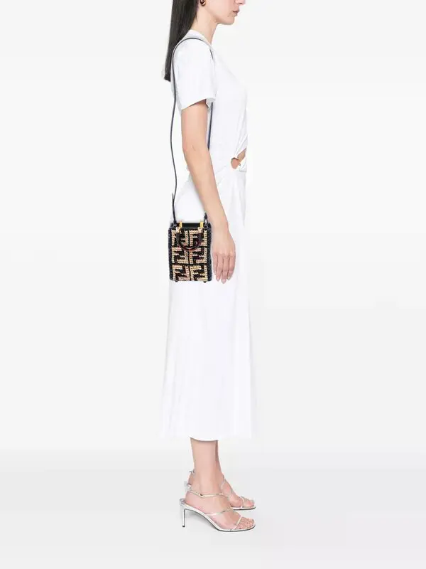 Fendi 2010-2026 Mini Zucca Raffia Sunshine Shopper Tote Satchel