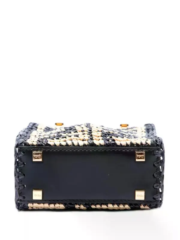 Fendi 2010-2026 Mini Zucca Raffia Sunshine Shopper Tote Satchel
