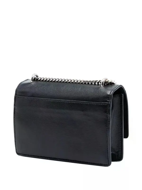 Saint Laurent Mini Calfskin Monogram Sunset Wallet On Chain Crossbody Bag - Black