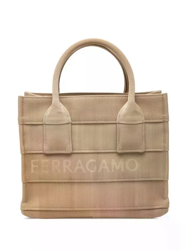 FERRAGAMO 2010-2026 Small Canvas Signature Tote Bag