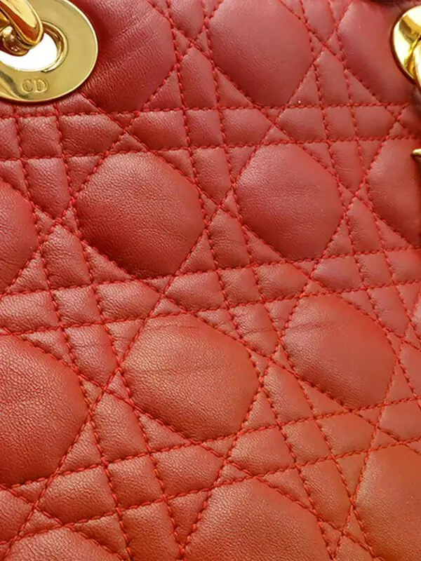 Dior 1997 Medium Lambskin Cannage Lady Satchel