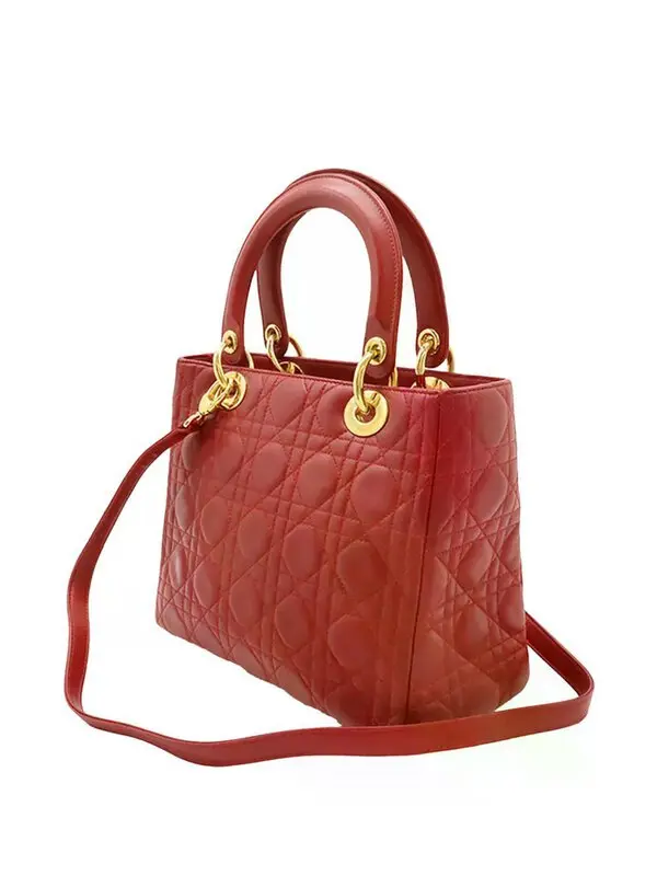Dior 1997 Medium Lambskin Cannage Lady Satchel