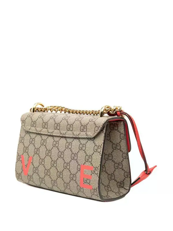 Gucci Small Gg Supreme Love Padlock Crossbody Shoulder Bag