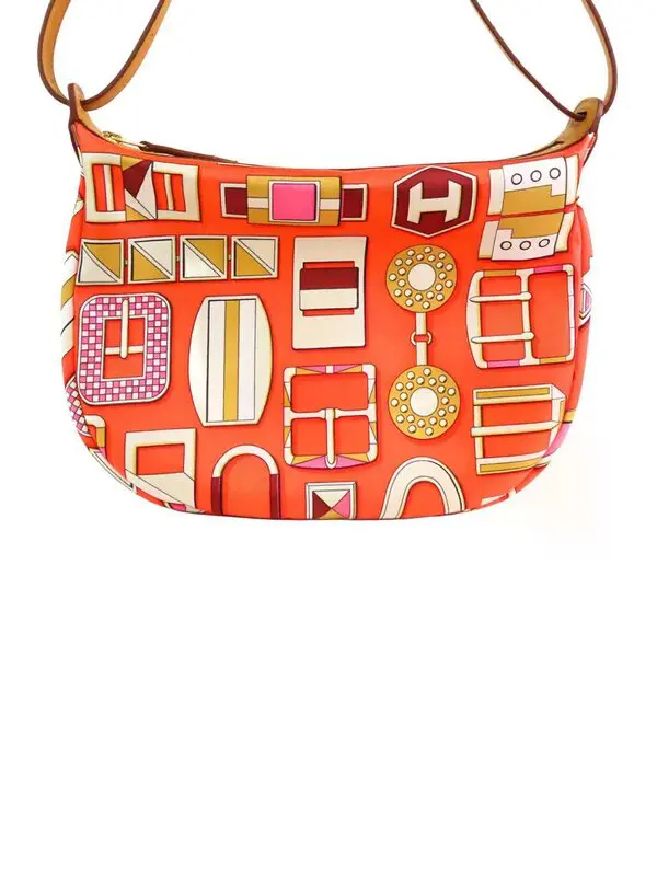 Hermès 2024 Silk And Swift Carre En Boucles Sursoie To Go Pouch Crossbody Bag - Orange