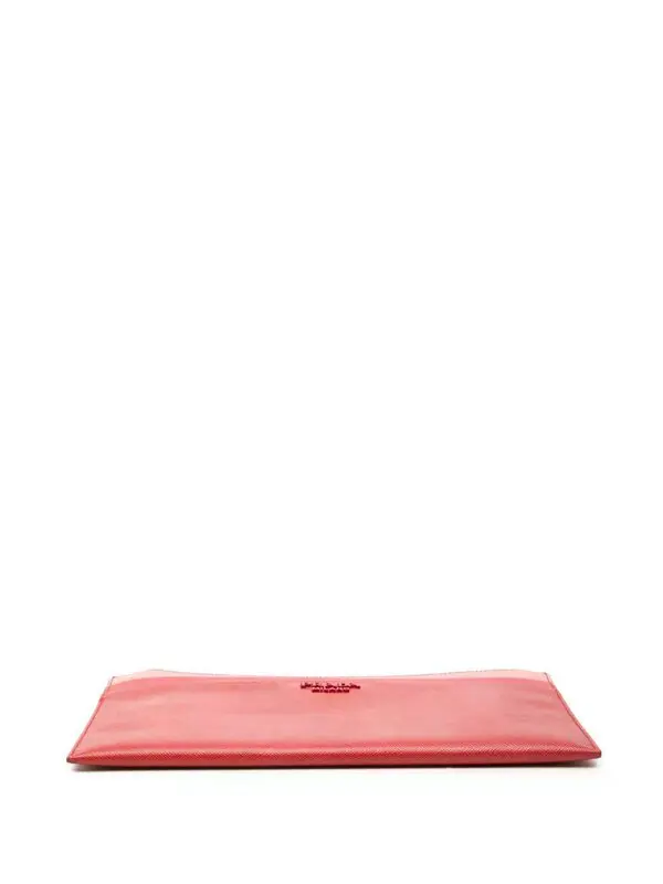 Prada Tricolor Saffiano Zipped Portfolio Clutch Bag