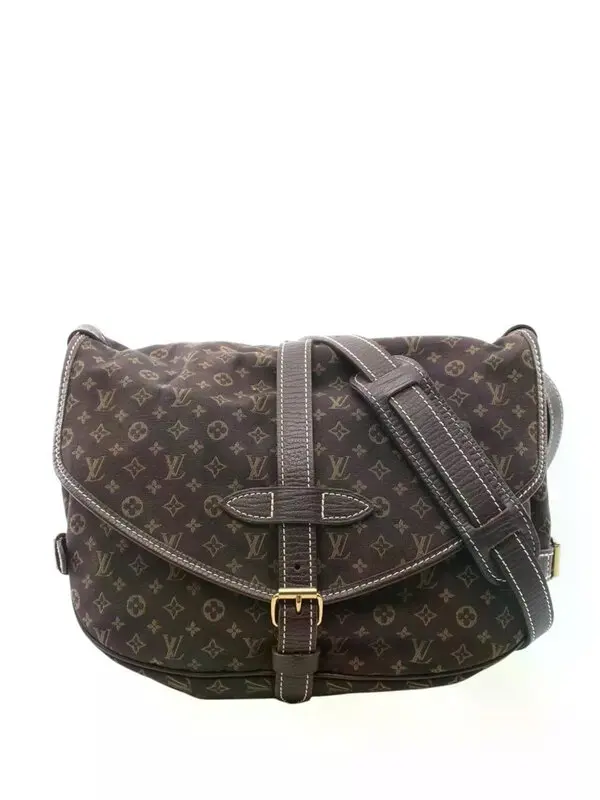 LOUIS VUITTON Monogram Mini Lin Saumur 30 Crossbody Bag - Brown
