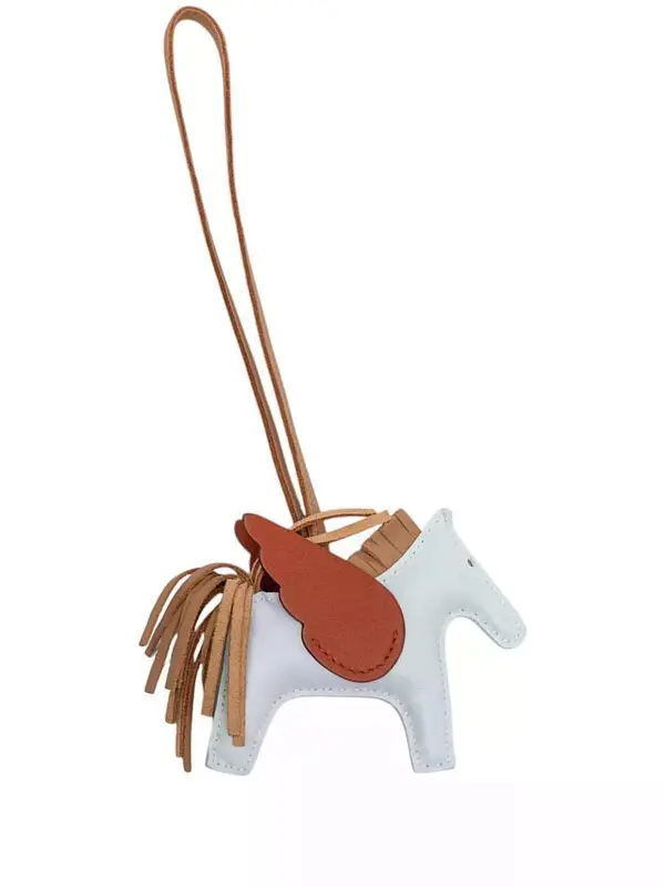 Hermès 2022 Milo Lambskin And Swift Grigri Rodeo Pegase Bag Charm Pm Keychain - Blue