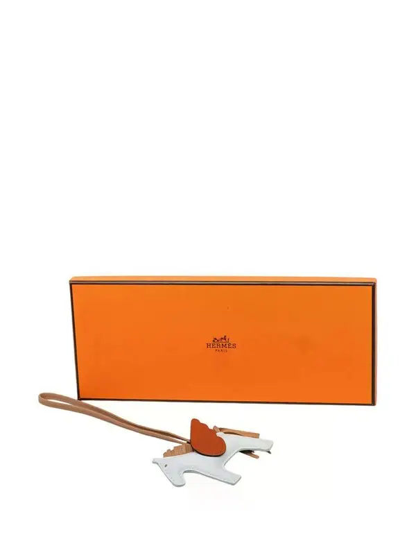 Hermès 2022 Milo Lambskin And Swift Grigri Rodeo Pegase Bag Charm Pm Keychain - Blue
