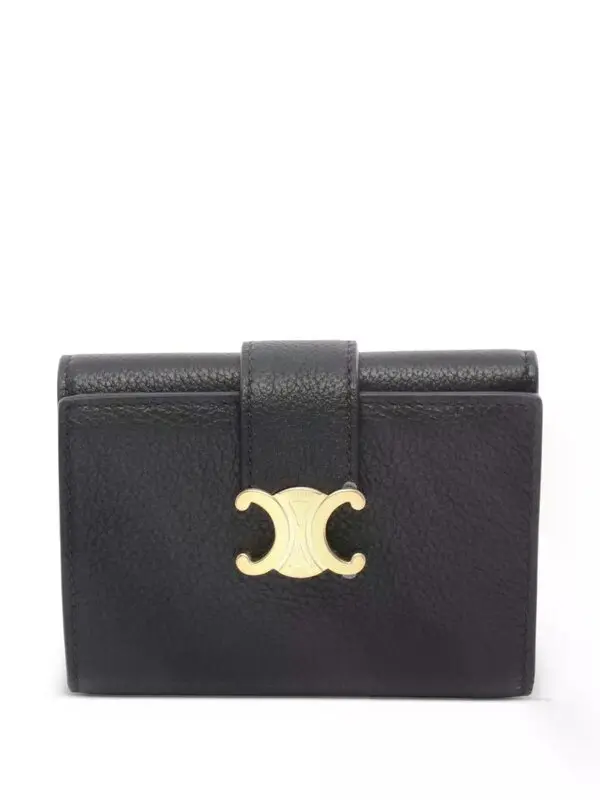 Celine 2020s Triomphe Trifold Wallet - Black