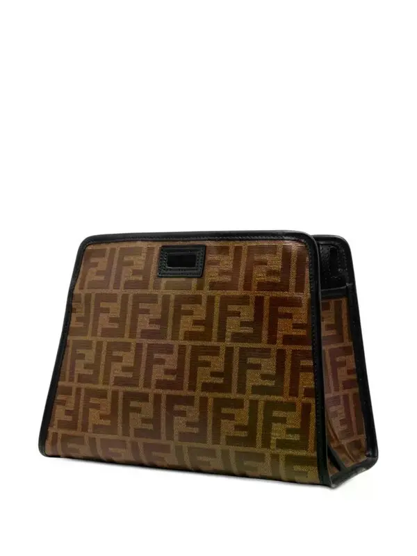Fendi 2010-2026 Small Zucca Coated Canvas Peekaboo Defender Clutch Bag