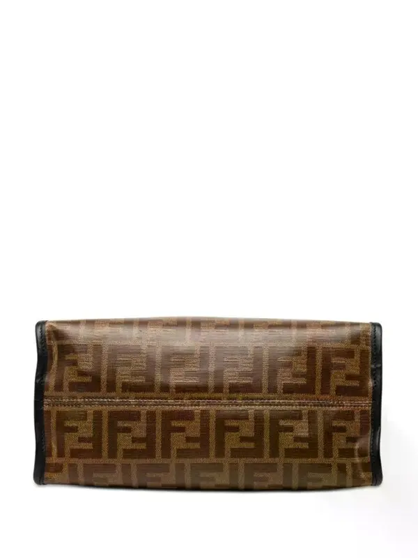 Fendi 2010-2026 Small Zucca Coated Canvas Peekaboo Defender Clutch Bag
