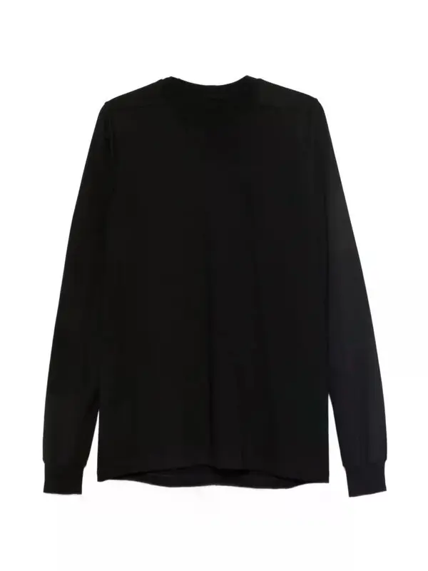 Rick Owens Long-sleeve Crew-neck Cotton T-shirt - Black
