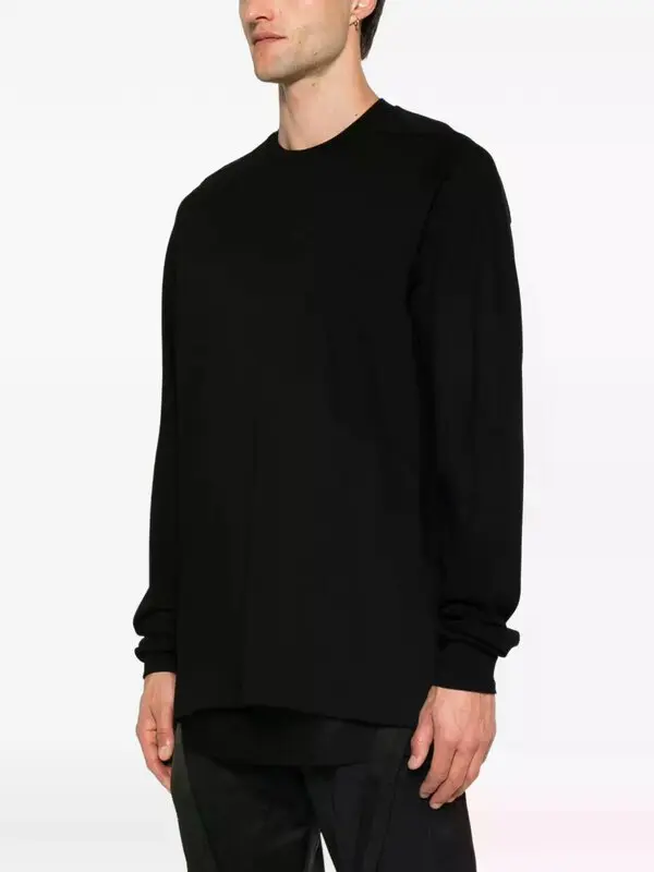 Rick Owens Long-sleeve Crew-neck Cotton T-shirt - Black