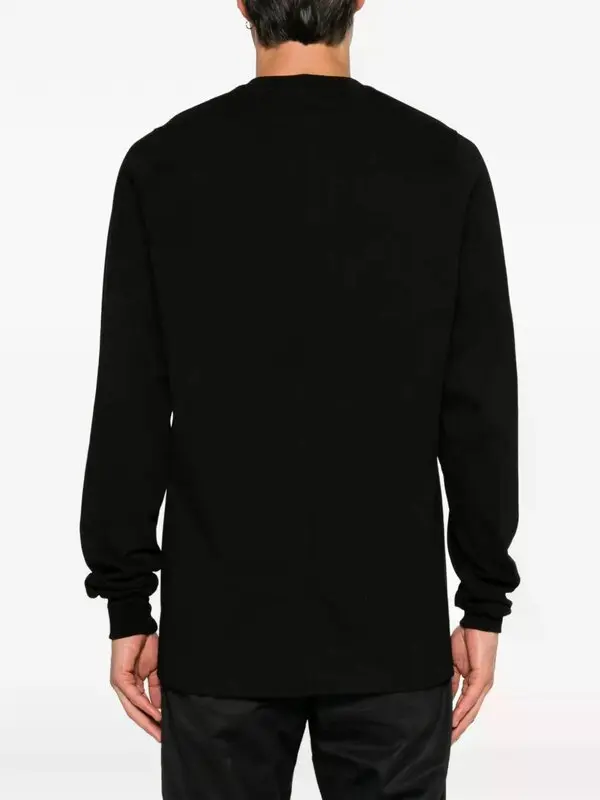 Rick Owens Long-sleeve Crew-neck Cotton T-shirt - Black