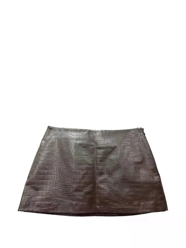 THE FRANKIE SHOP Croc-effect Mini Skirt - Brown