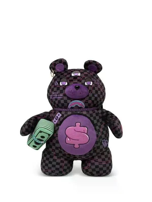 SPRAYGROUND Checkered Teddy-bear Backpack - Black