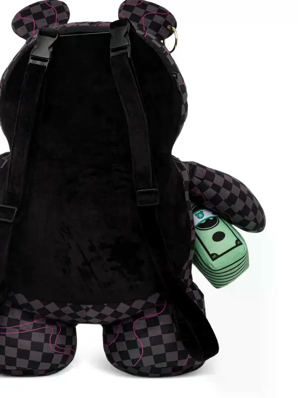 SPRAYGROUND Checkered Teddy-bear Backpack - Black