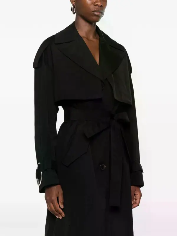 DONDUP Belted Ring-detail Trench Coat