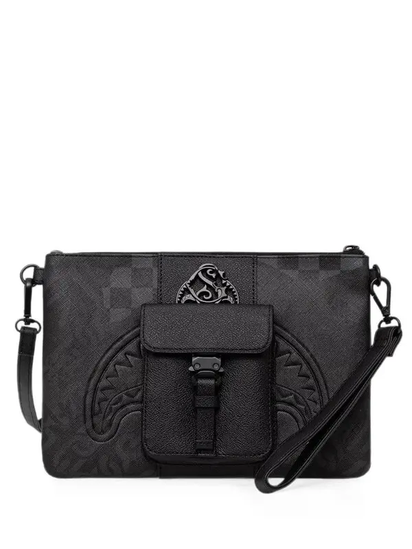 SPRAYGROUND Check-pattern Shark-mouth Clutch Bag