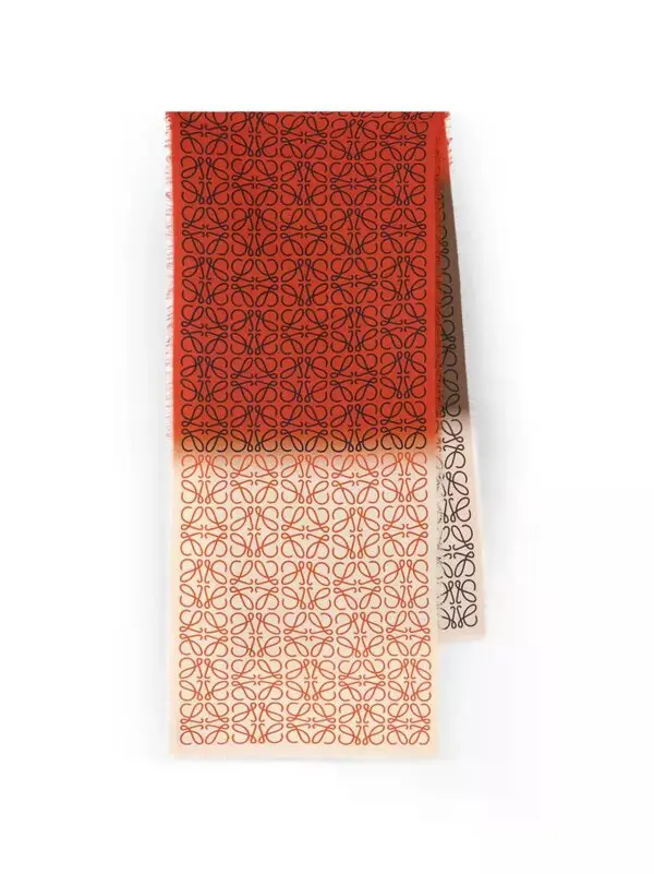 Loewe Logo-print Frayed Scarf