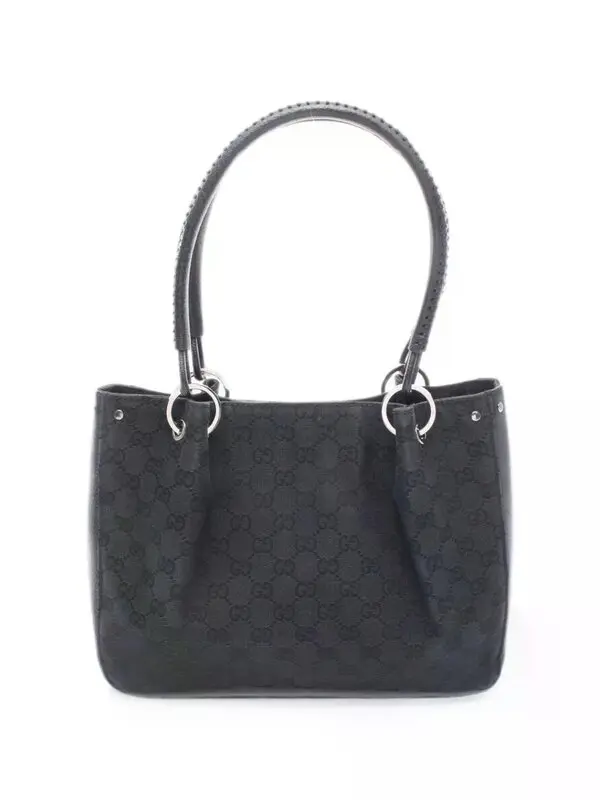 Gucci 2000s Gg Canvas Tote Bag - Black