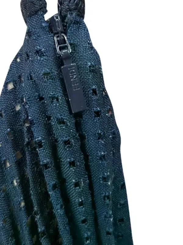 Fendi 2010s Pleated Perforated Midi Skirt