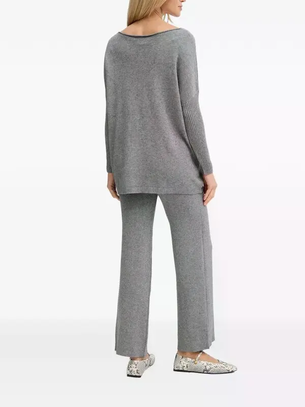 HAVEONE Ribbed-knit Trousers And Sweater Set