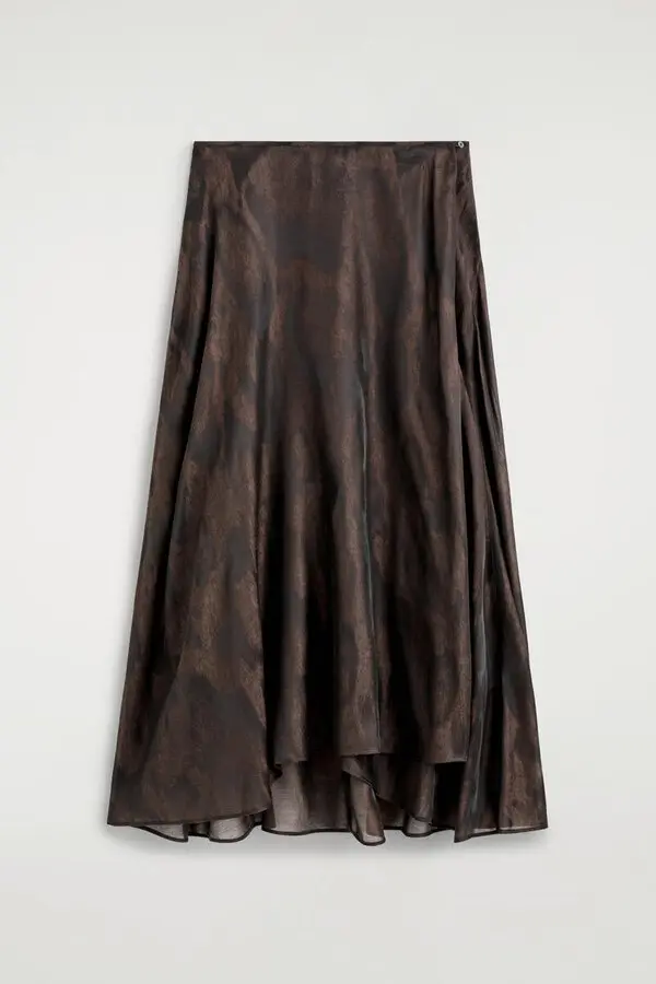 Cos Jacquard Handkerchief Midi Skirt - Brown