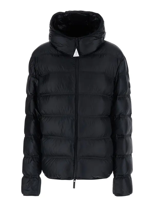 Moncler Guadiana' Black Down Jacket With Logo Plate On Zipper And Logo Patch On Sleeve In Tech Fabric For - Multicolor