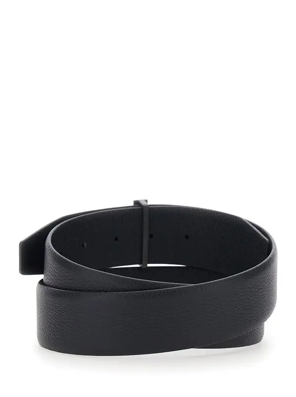 TOM FORD Icon T Belt In Grained Leather - Multicolor