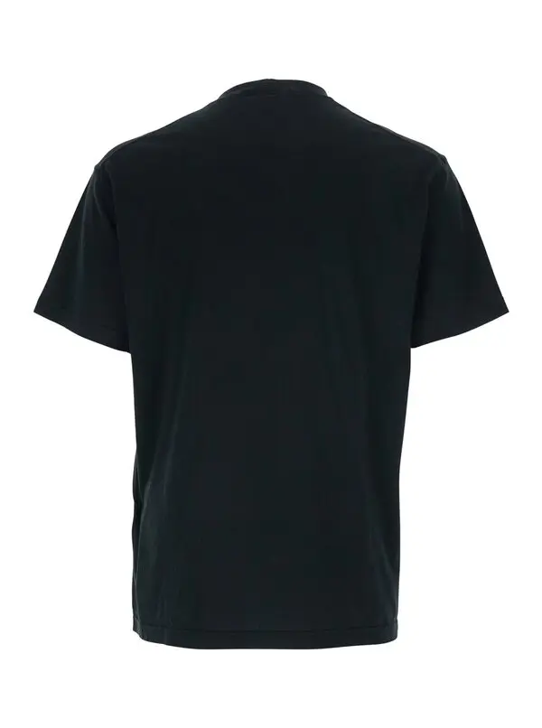 Stone Island Crew Neck T-shirt With Logo Patch On The Front In Cotton For