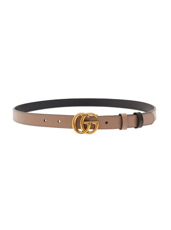 Gucci Reversible Leather Belt With Gg Logo - Black