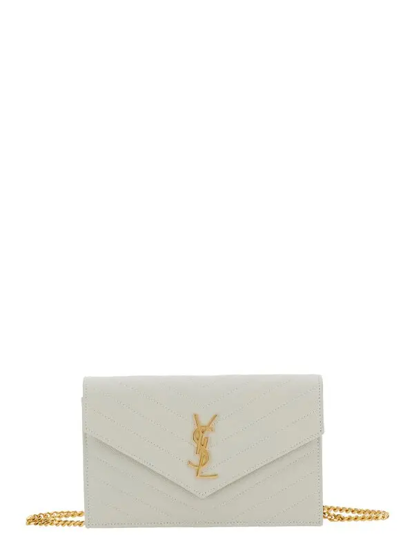 Saint Laurent Louise" Leather Crossbody Bag With Cassandre Plaque - Multicolor