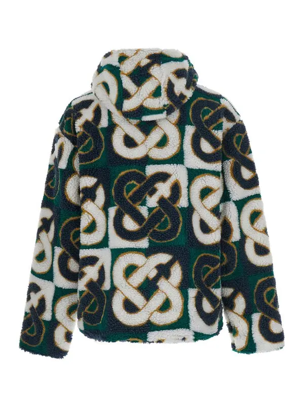 Casablanca Monogram Wool Blend Hooded Jacket - Multicolor