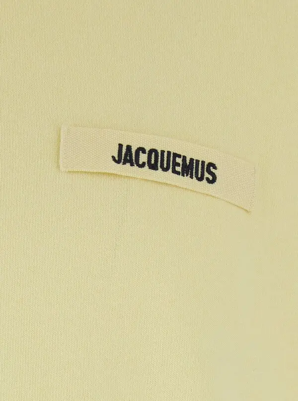 Jacquemus Le T-shirt Gros Grain' Yellow Crew Neck T-shirt With Logo Patch On The Front In Cotton For - Multicolor