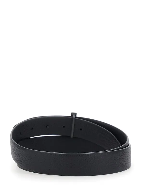 TOM FORD Leather Belt With T Buckle Closure - Black