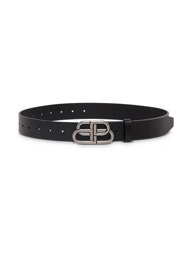 Balenciaga Bb Buckle Leather Belt - Multicolor
