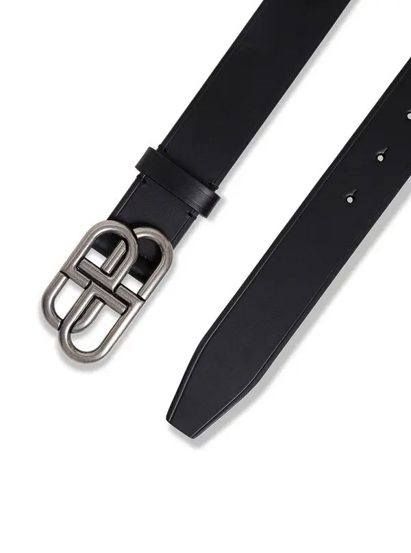 Balenciaga Bb Buckle Leather Belt - Multicolor