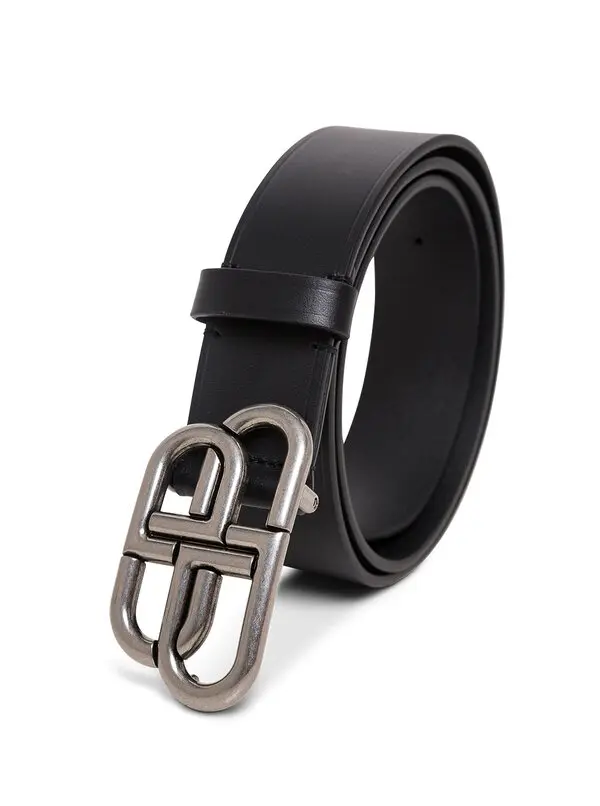 Balenciaga Bb Buckle Leather Belt - Multicolor