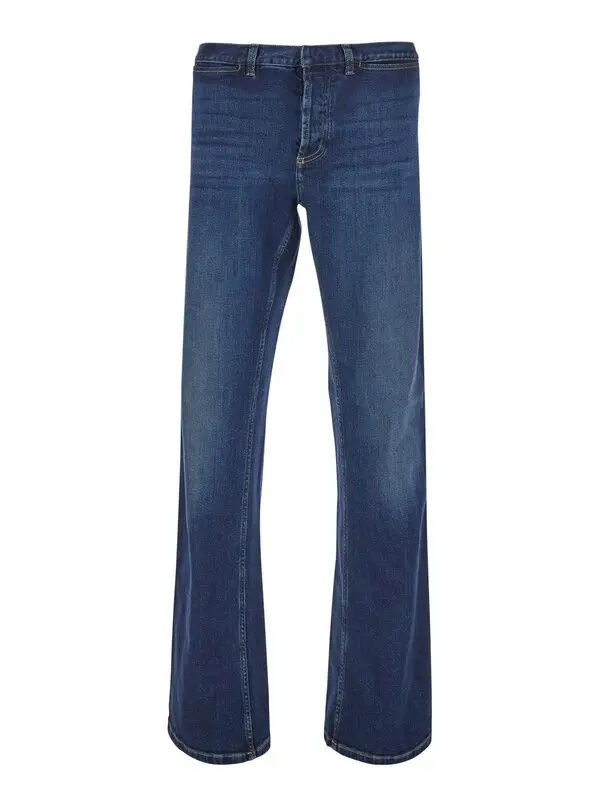 Gucci Blue Denim Jeans With Web Stripe Detail - Multicolor