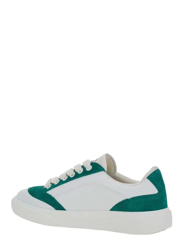 Casablanca Leather And Tech Fabric Sneakers With Embossed Logo - Multicolor