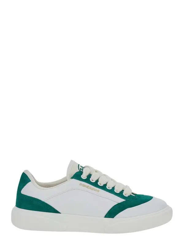 Casablanca Leather And Tech Fabric Sneakers With Embossed Logo - Multicolor