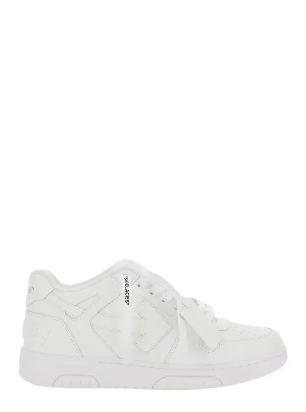Off-White Out Of Office" Leather Sneakers With Logo Lettering - Multicolor