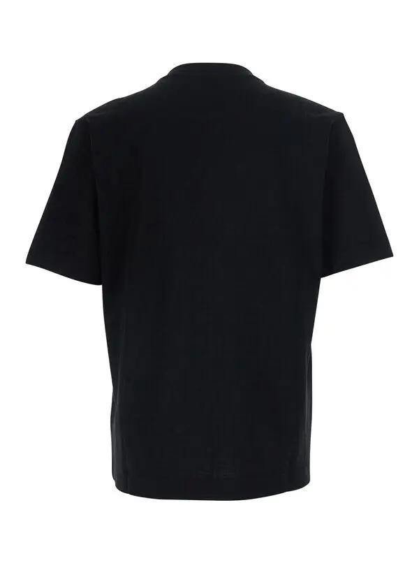 Fendi Black Crew Neck T-shirt With All-over Ff Motif In Cotton For - Multicolor