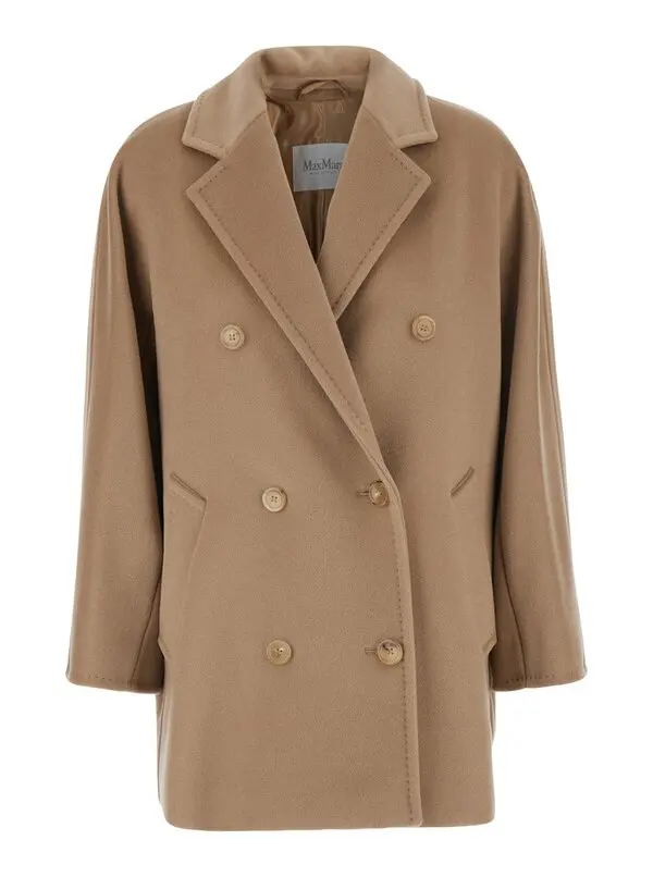 Max Mara Rebus Short Double-breasted Wool And Cashmere Coat - Multicolor