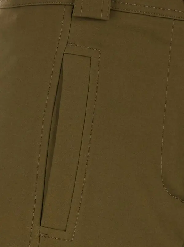 Max Mara Cotton Pants With Button Hem Detail - Multicolor