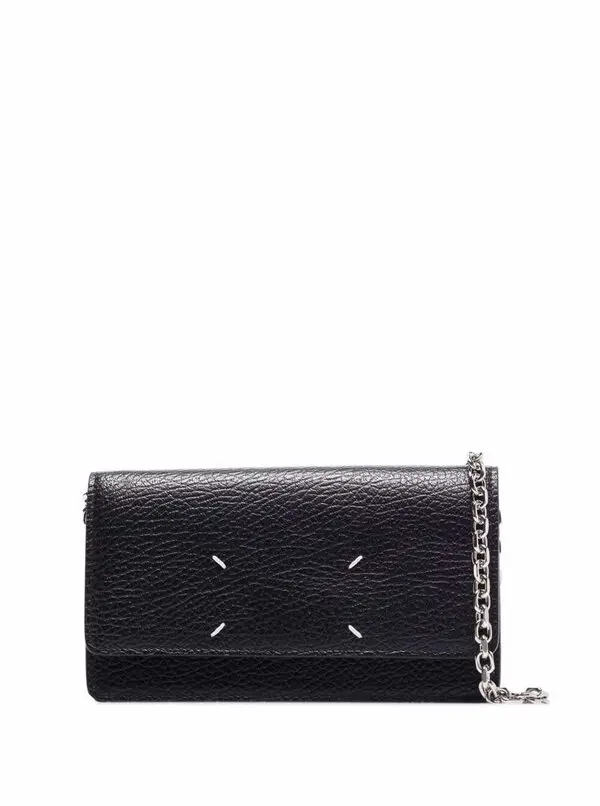MAISON MARGIELA Grained Leather Wallet With Chain Strap - Multicolor